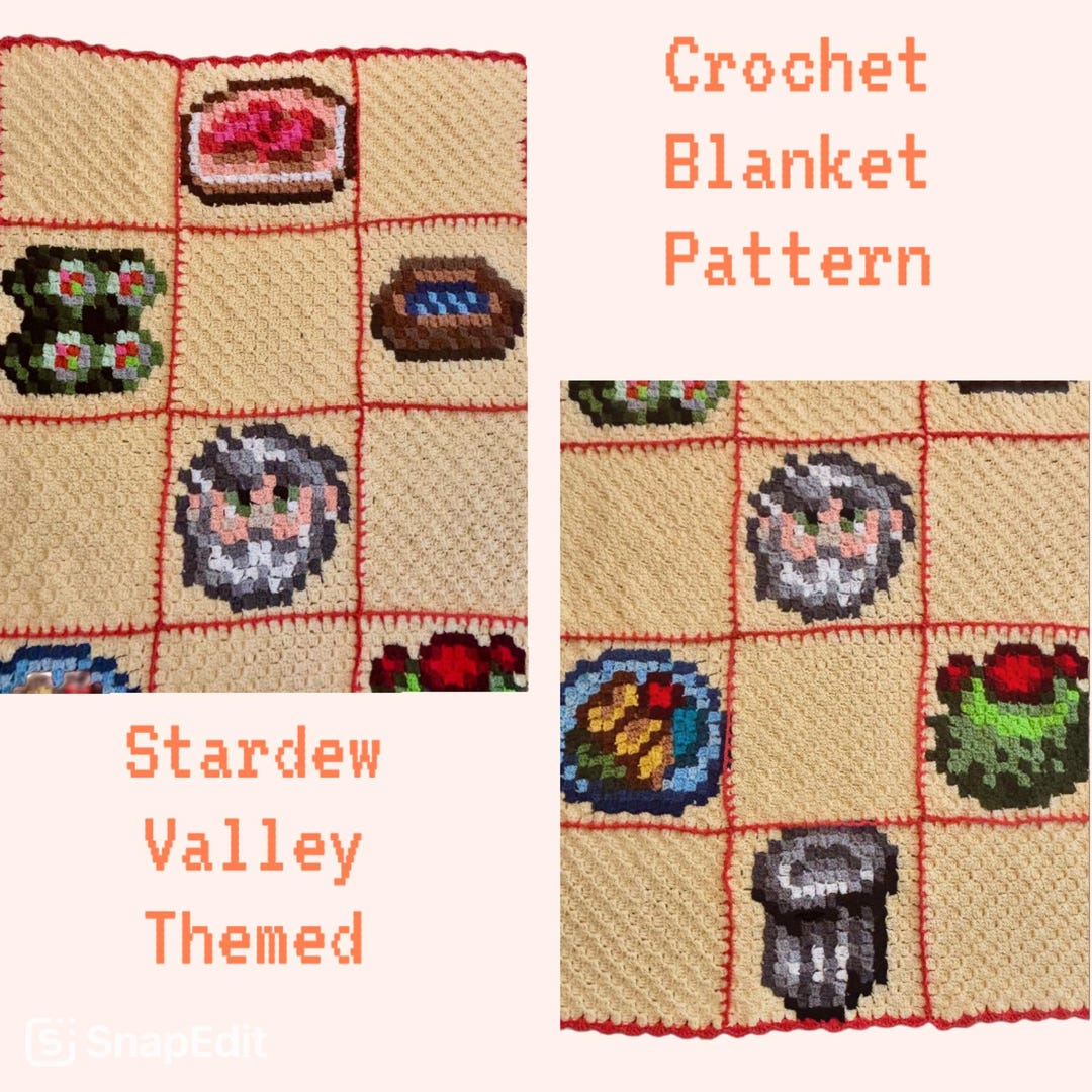 PDF PATTERN. Crochet Stardew Valley Inspired Blanket! Linus and His ...