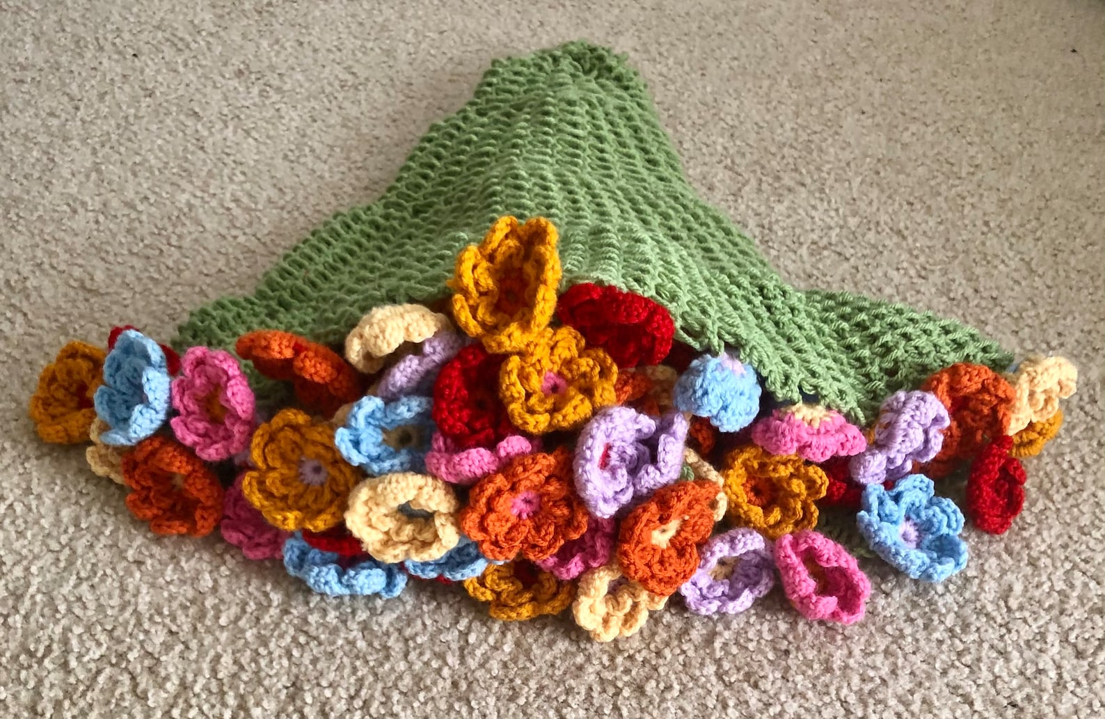 PDF PATTERN. Crochet Spring Floral Bouquet Blanket! Perfect for Warm ...