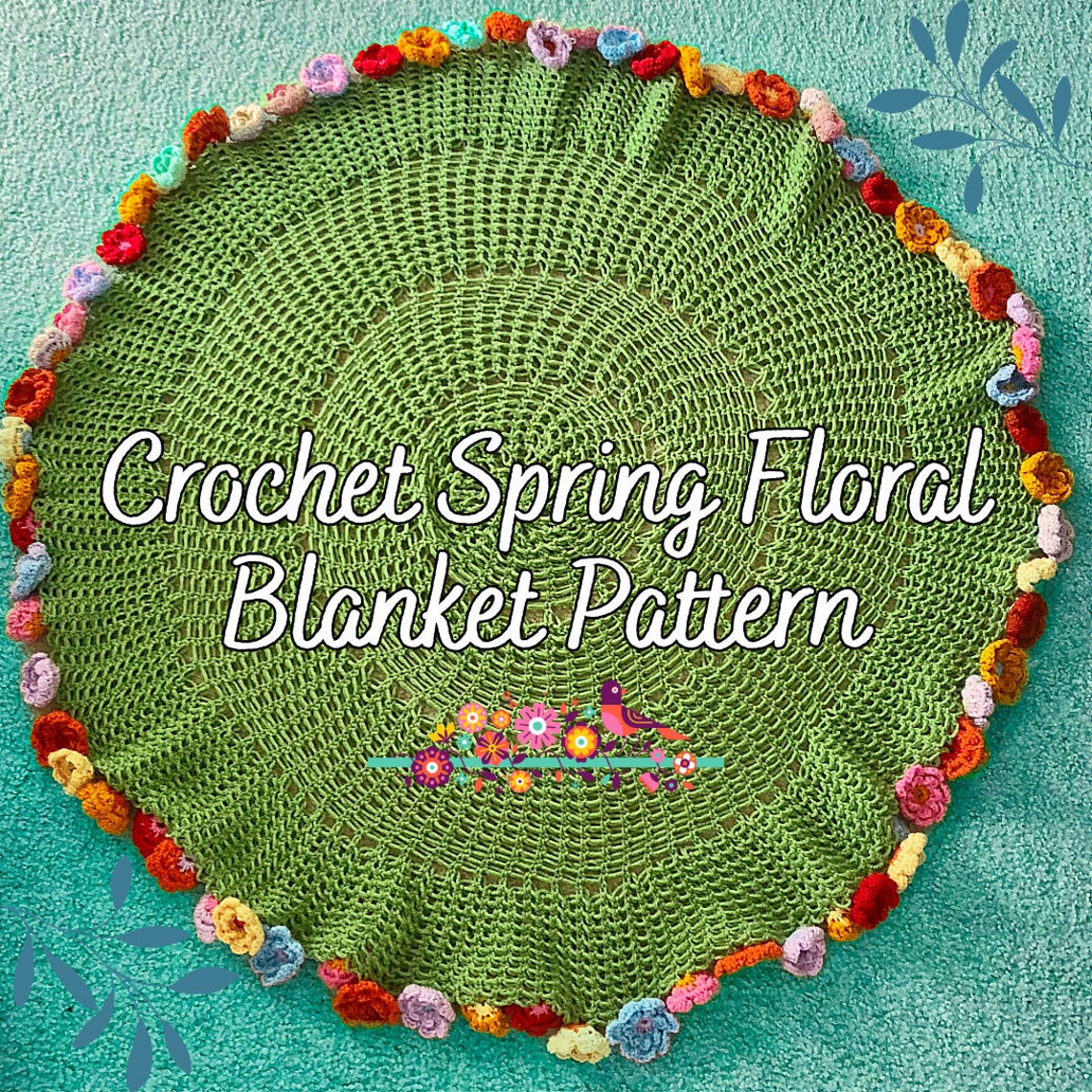 PDF PATTERN. Crochet Spring Floral Bouquet Blanket! Perfect for Warm ...