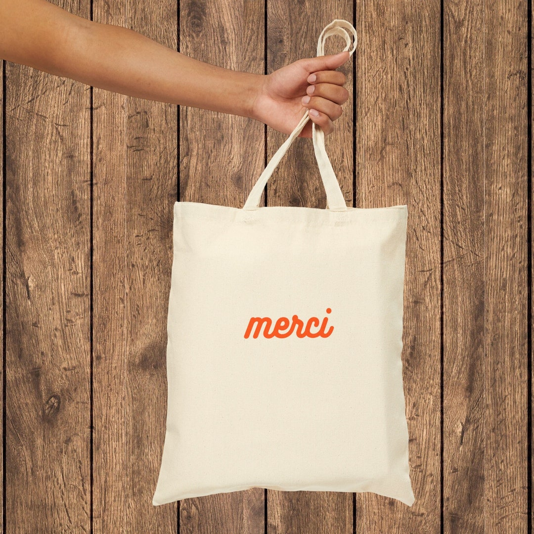Merci Canvas Tote Bag for French Lovers Gift Merci Bag for Summer ...