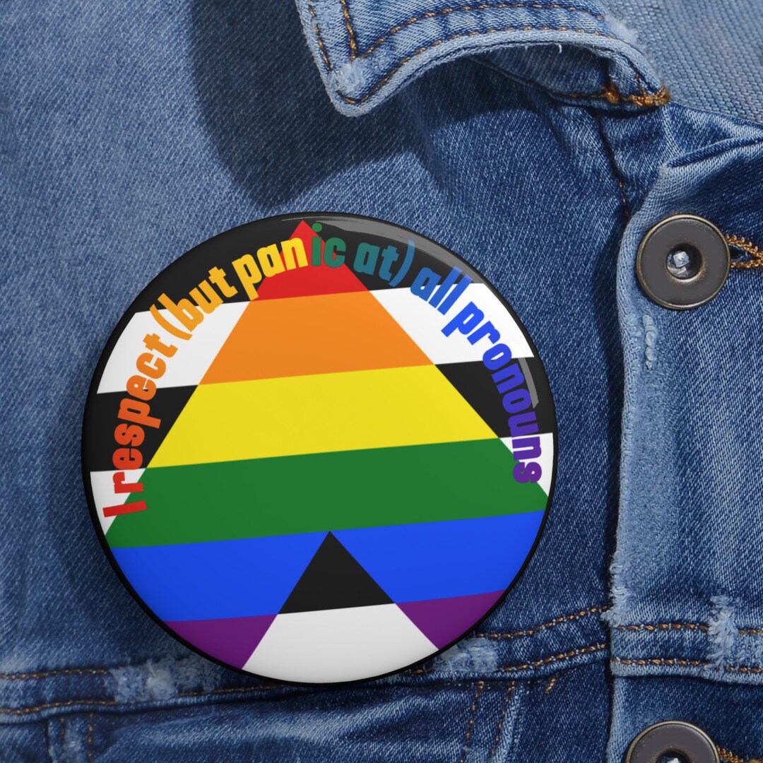 Ally Pride Pin i Respect but Panic at All Pronouns - Etsy