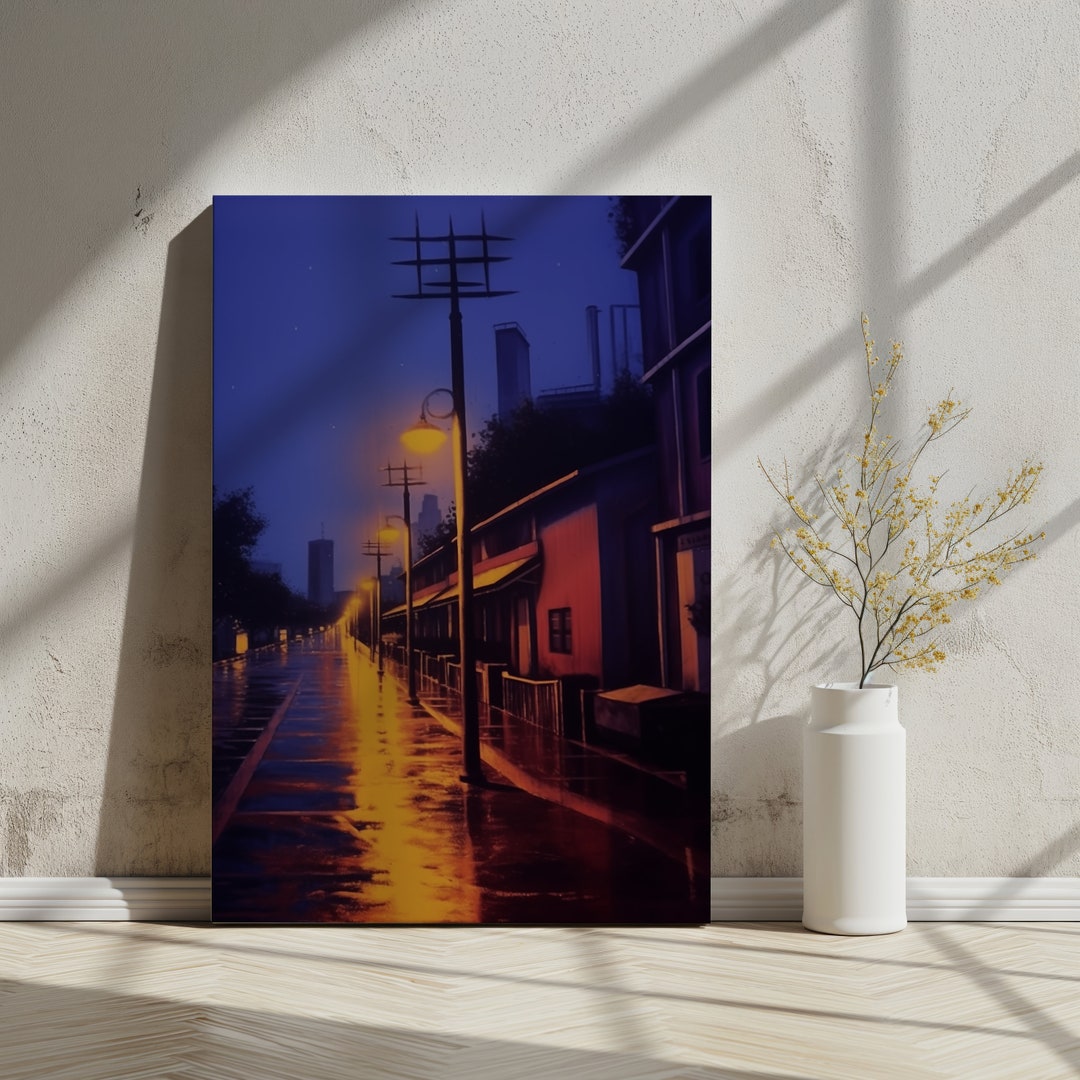 Hazy Early Morning Streets Anime Style Print, Wall Decor Poster Art ...
