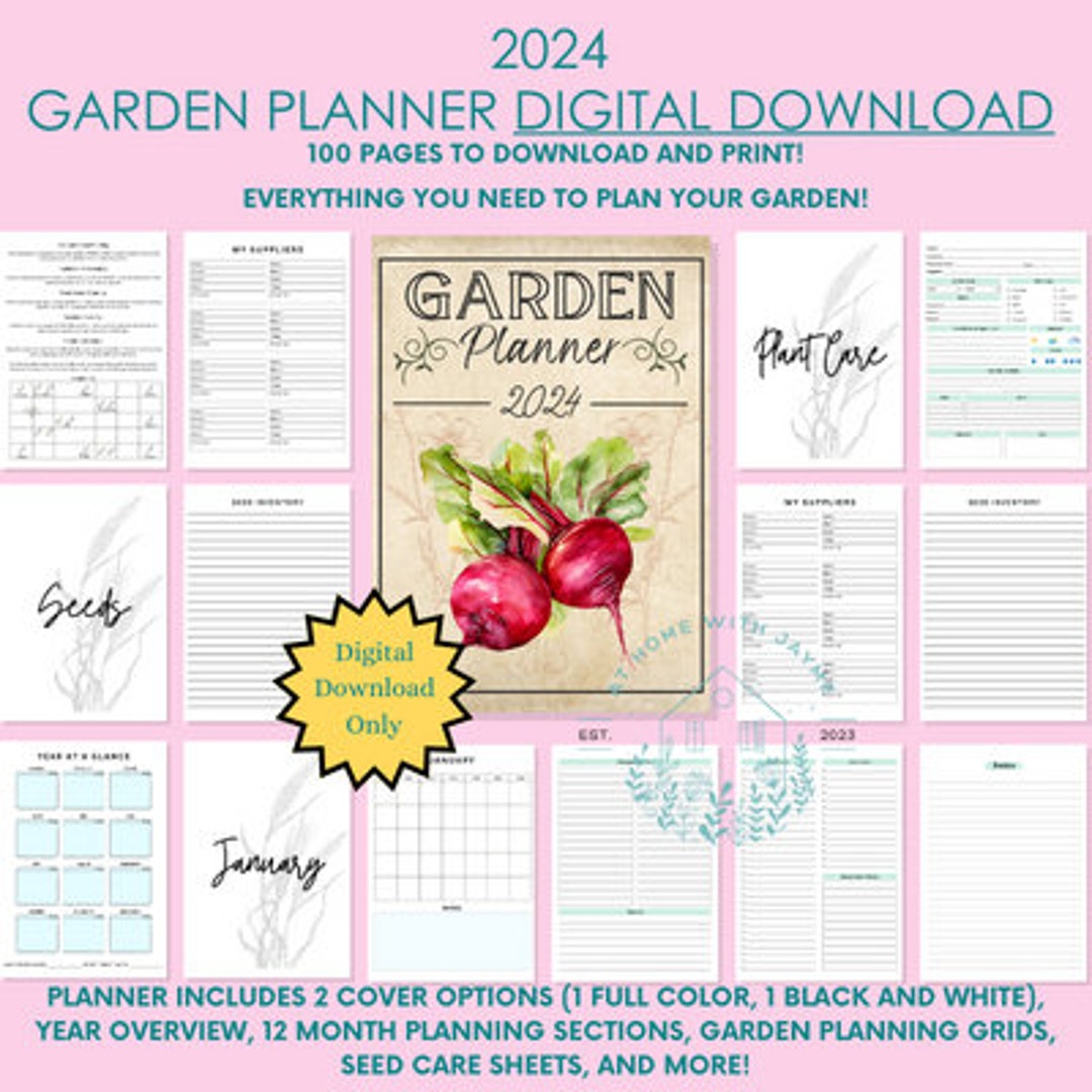 2024 Printable Garden Planner, Digital Download Planner. Seed Care ...