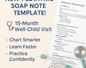 15-month Well-child Check SOAP Note Template for Nurse Practitioner ...