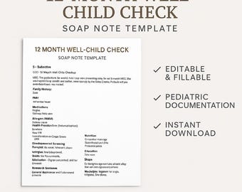 12-month Well-child Check SOAP Note Template for Nurse Practitioner ...