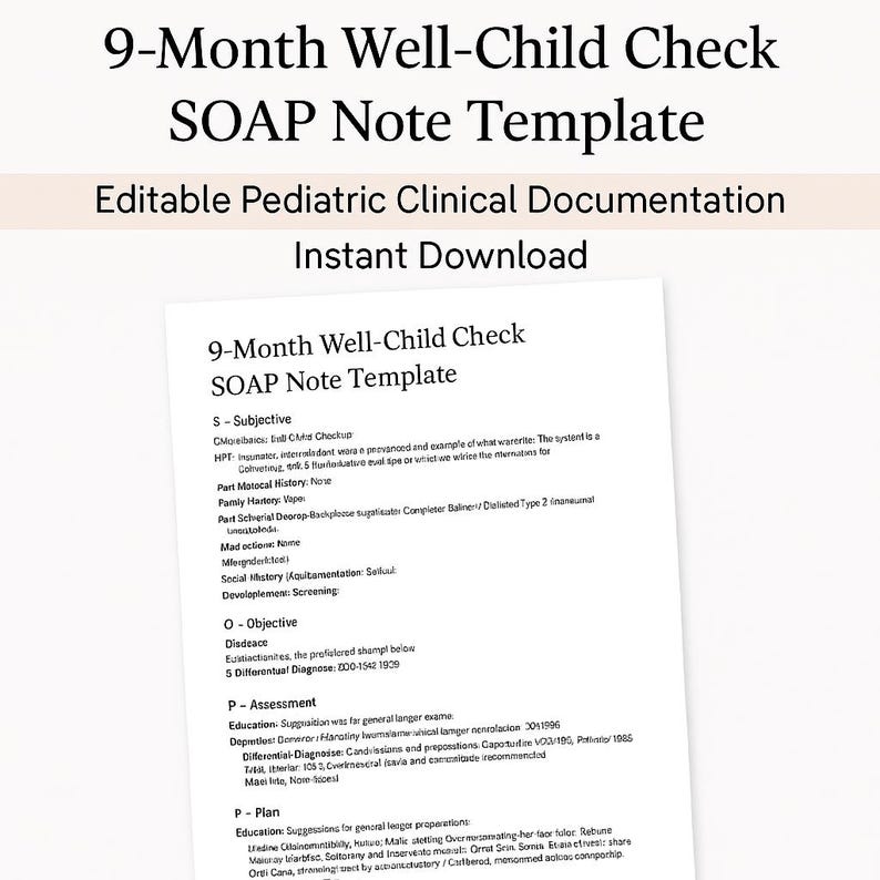 9-month Well-child Check SOAP Note Template for Nurse Practitioner ...