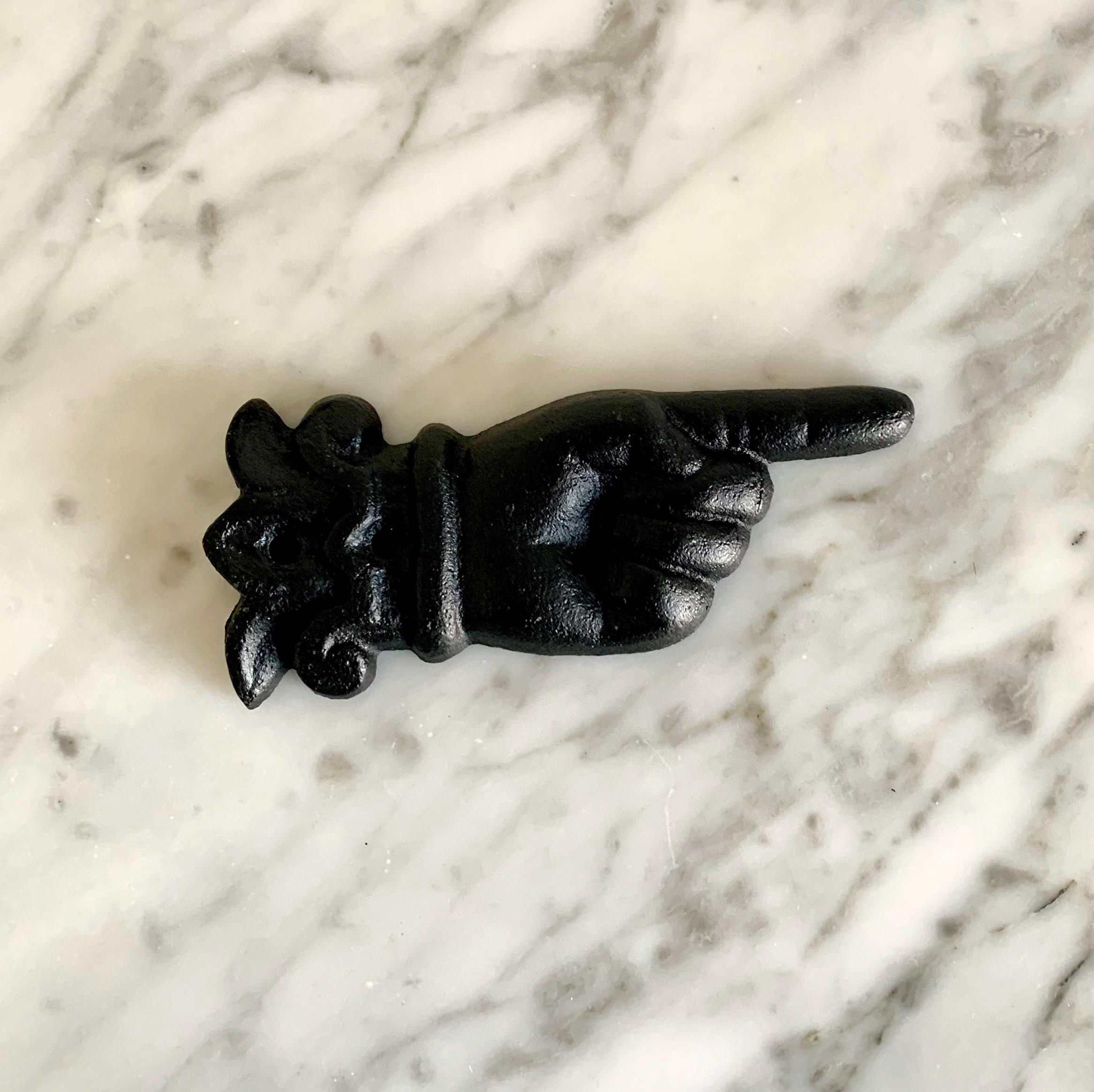 Antique Style Black Cast Iron Pointing Finger Wall Plaque . This Way ...
