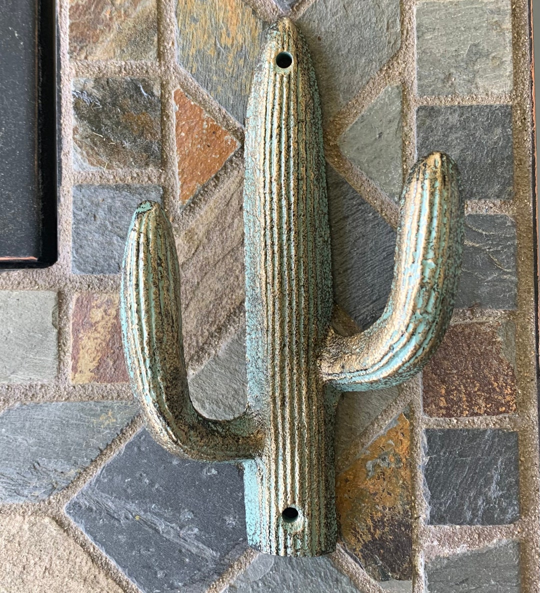 Cast Iron Saguaro Cactus Coat Clothes Keys Jewelry Hook Hanger / Crafts ...