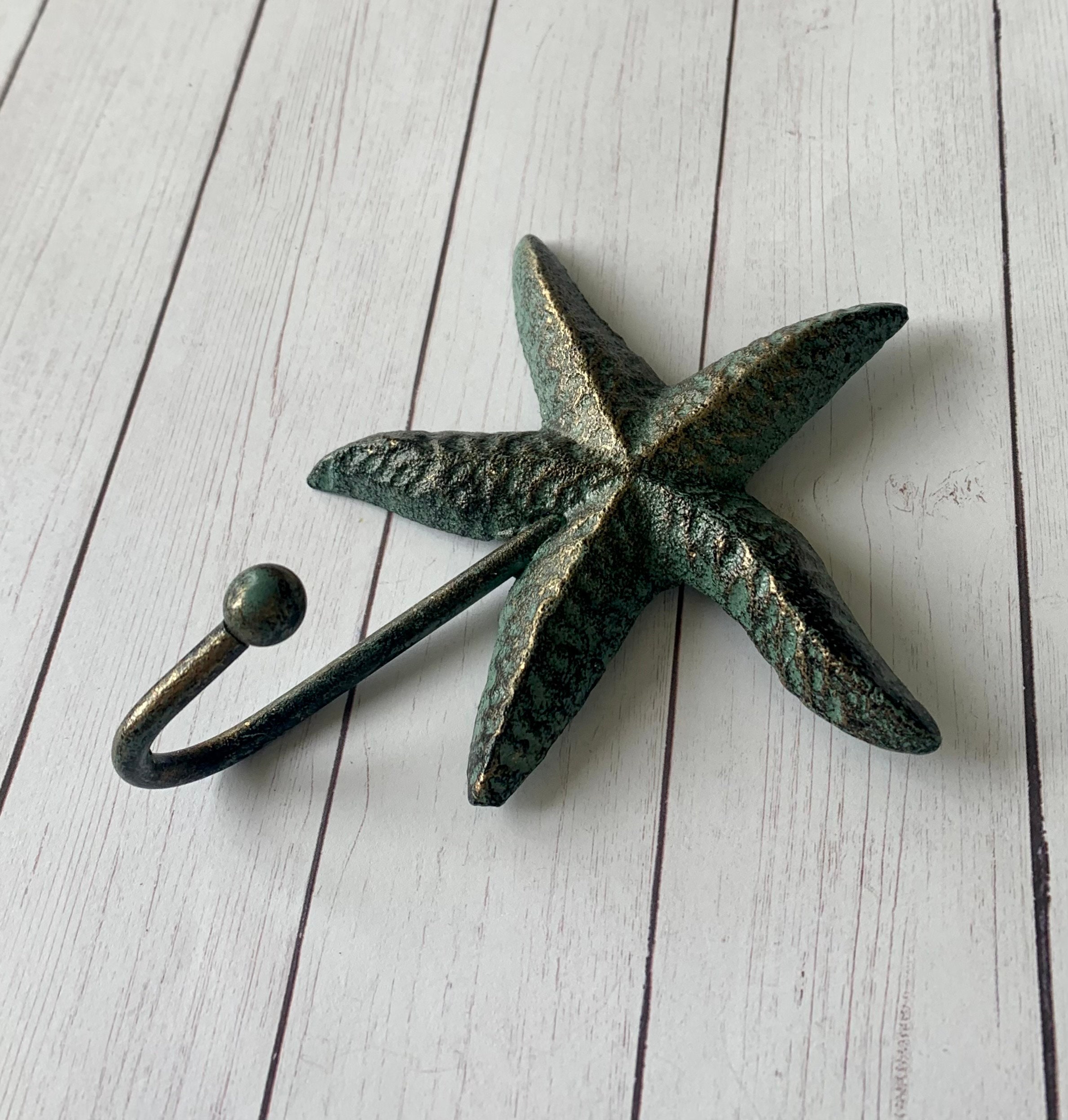Vintage Inspired Cast Iron Metal STARFISH Coat Clothes Keys Jewelry ...