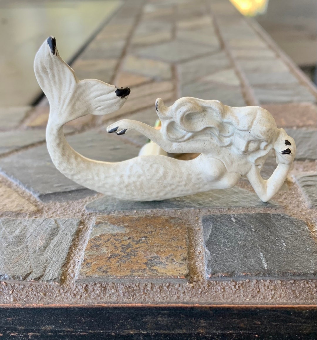 White Shabby Chic Mermaid Door Drawer Knob / Ocean Beach Inspired Craft ...