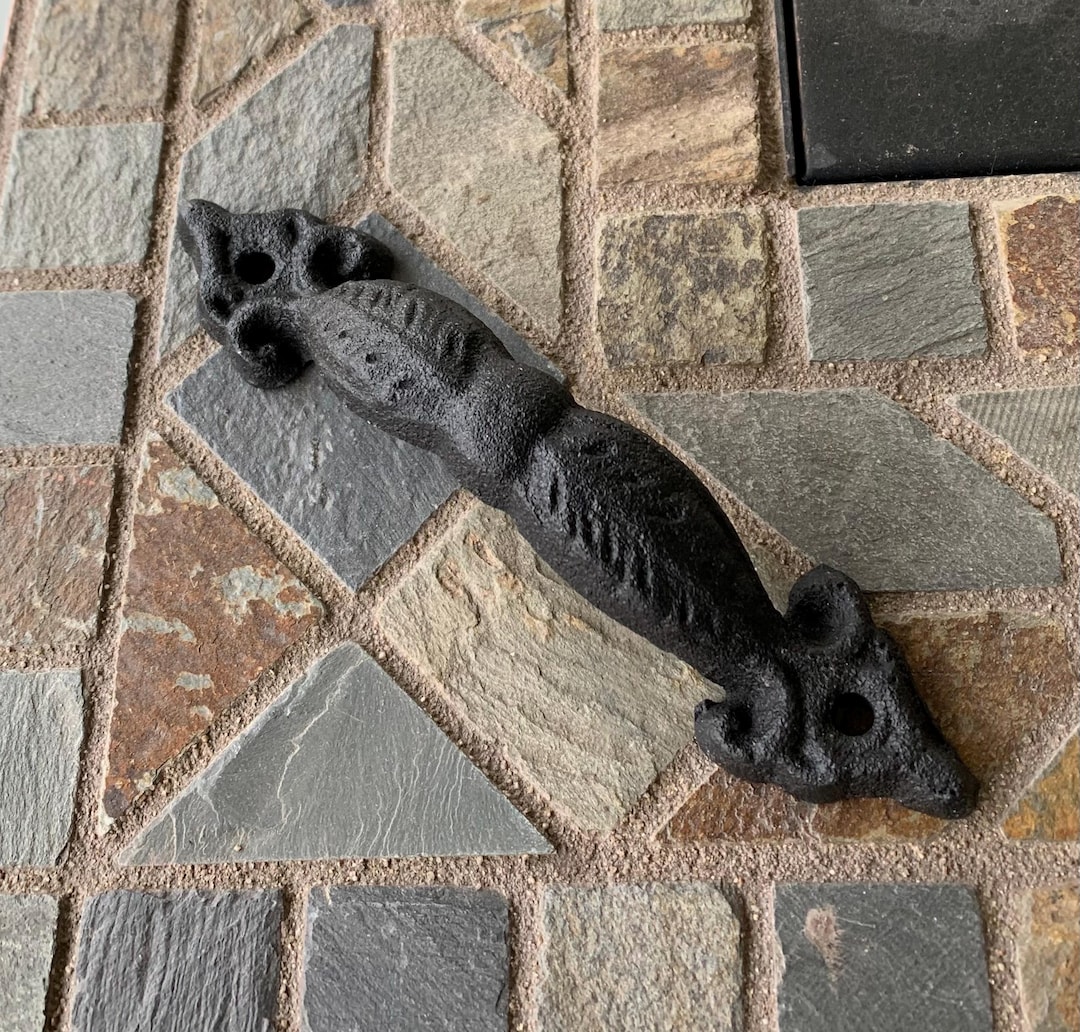 Black Cast Iron MEDIEVAL Victorian Style Drawer Door Handle Pull Craft ...
