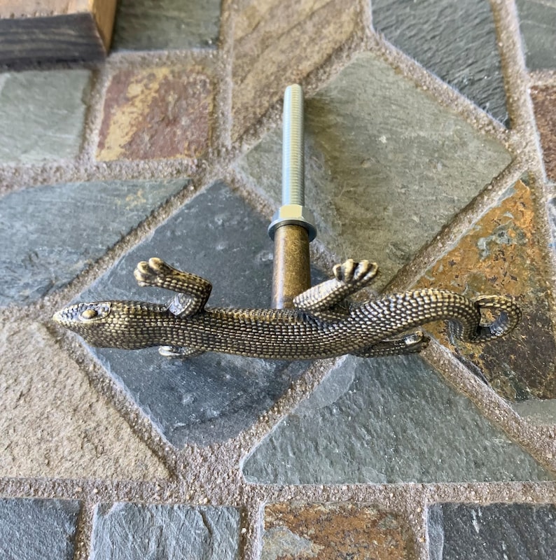 Bronze Colored Metal Gecko Lizard Door Drawer Knob Pull . DIY Craft ...