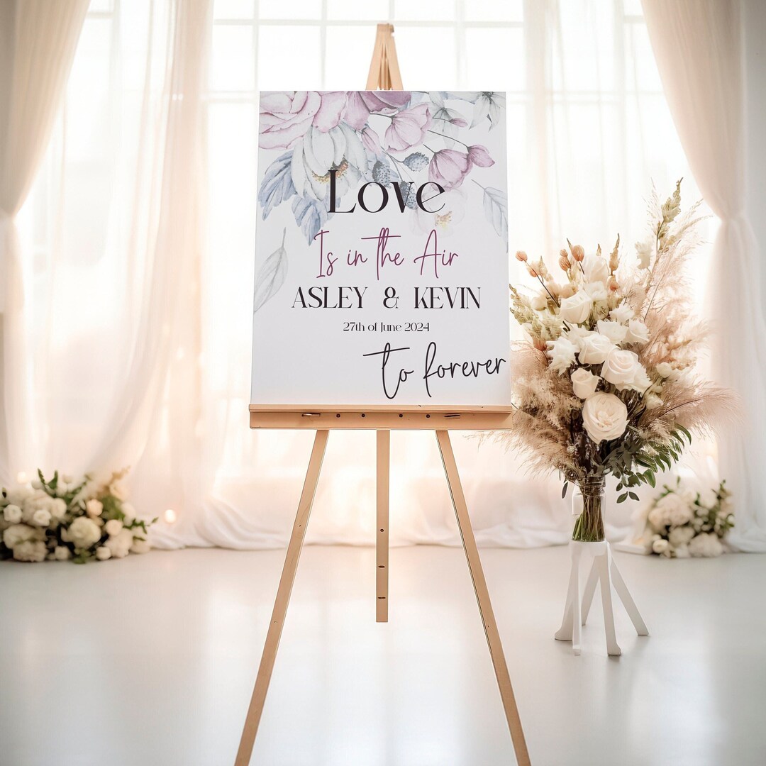 Blushing Blooms Wedding Welcome Sign, Editable Sign, Welcome Sign DYI ...