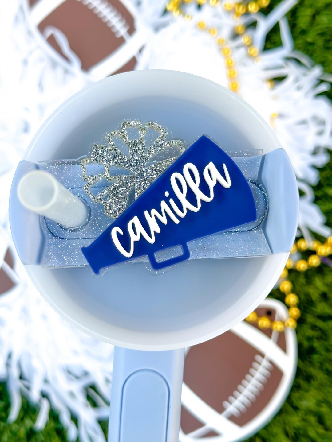 Cheerleader Tumbler Topper Lid Name Tag Toppers Personalized Acrylic ...