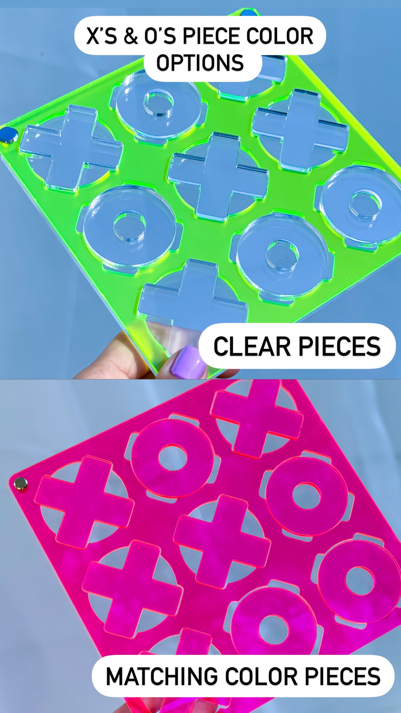 Tic Tac Toe Board Acrylic Desktop Tabletop Game Gift for Kids Coffee ...