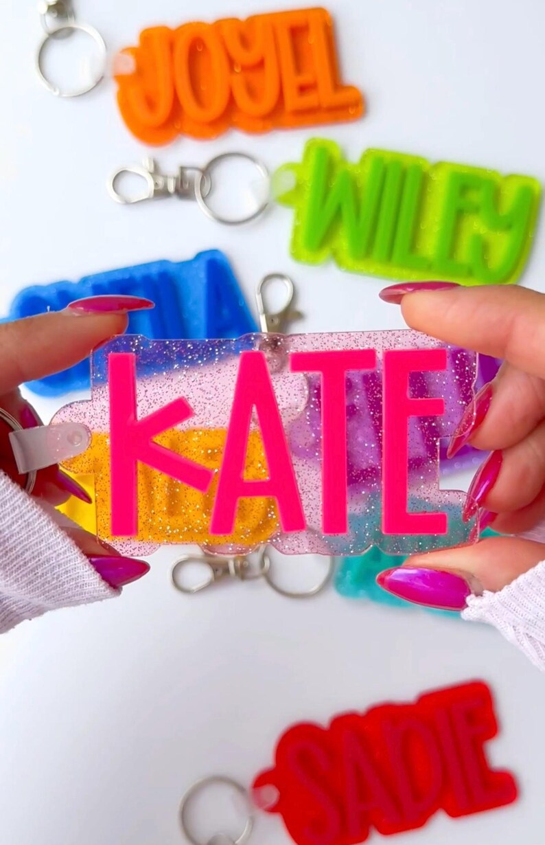 Name Keychain, Name Tag, Backpack Name Tag, Keychains, Bag Charms and ...