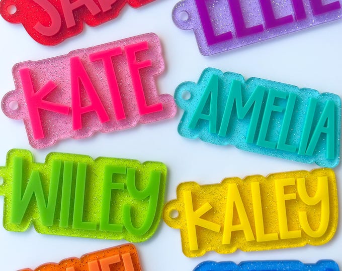 Backpack Name Tag | Acrylic Keychain | Personalized Acrylic Name Tag ...