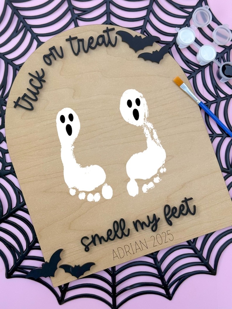 Halloween Footprint Ghost Painting Kit | DIY Kids Craft | Cute Keepsake ...