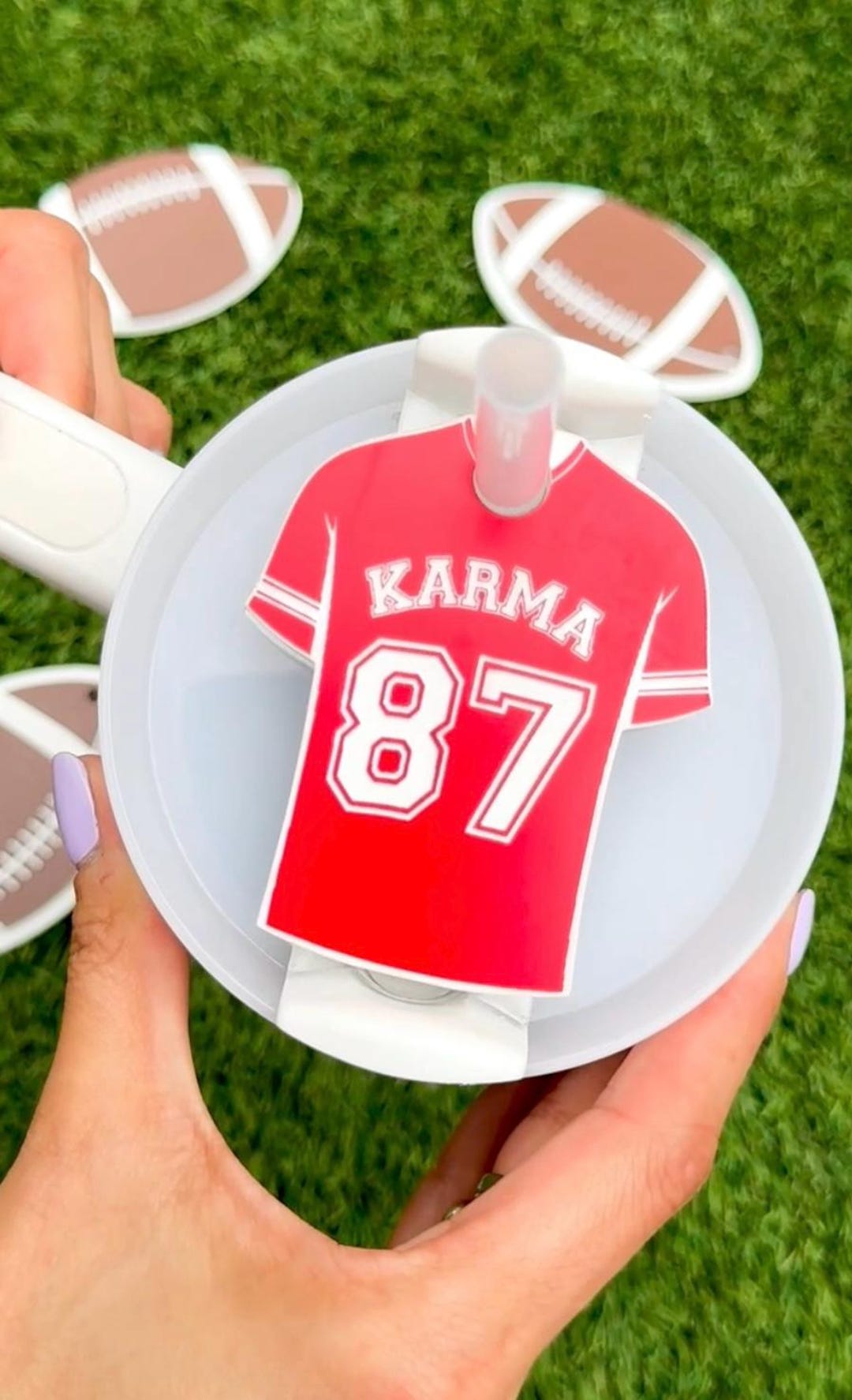 Karma Red Jersey Tumbler Lid Name Tag Toppers Personalized Acrylic Name ...