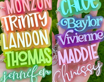 Backpack Name Tag Acrylic Keychain Personalized Acrylic Name Tag Diaper ...