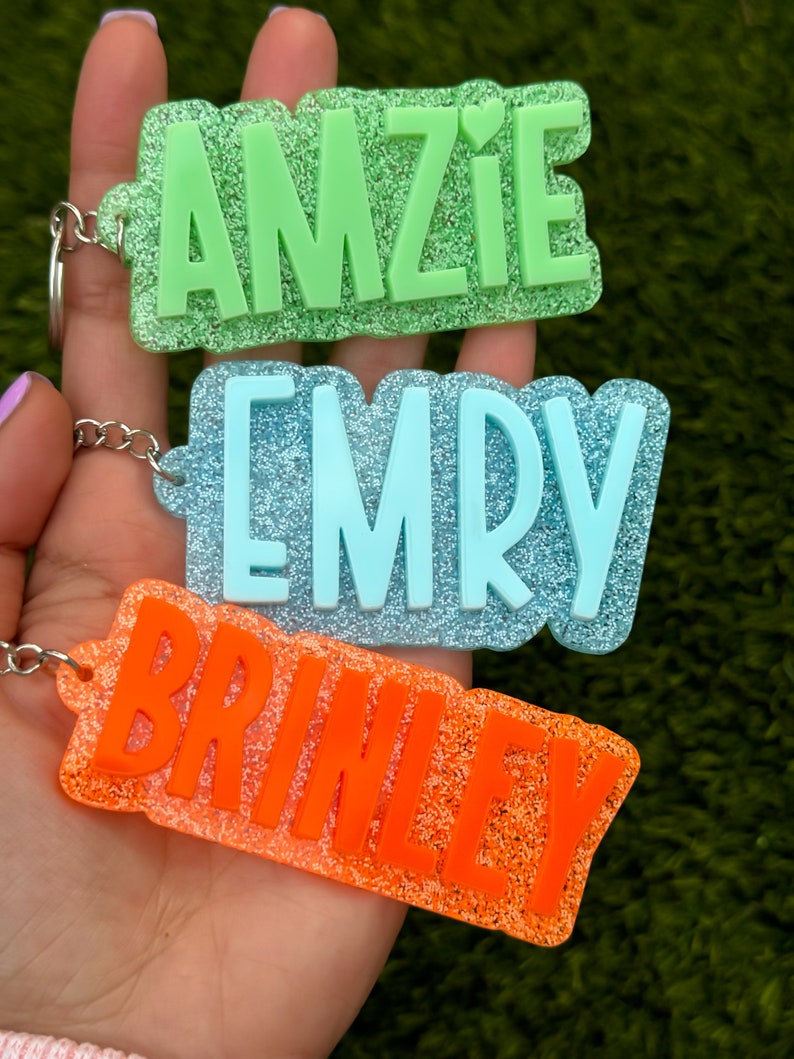 Name Keychain, Name Tag, Backpack Name Tag, Keychains, Bag Charms and ...