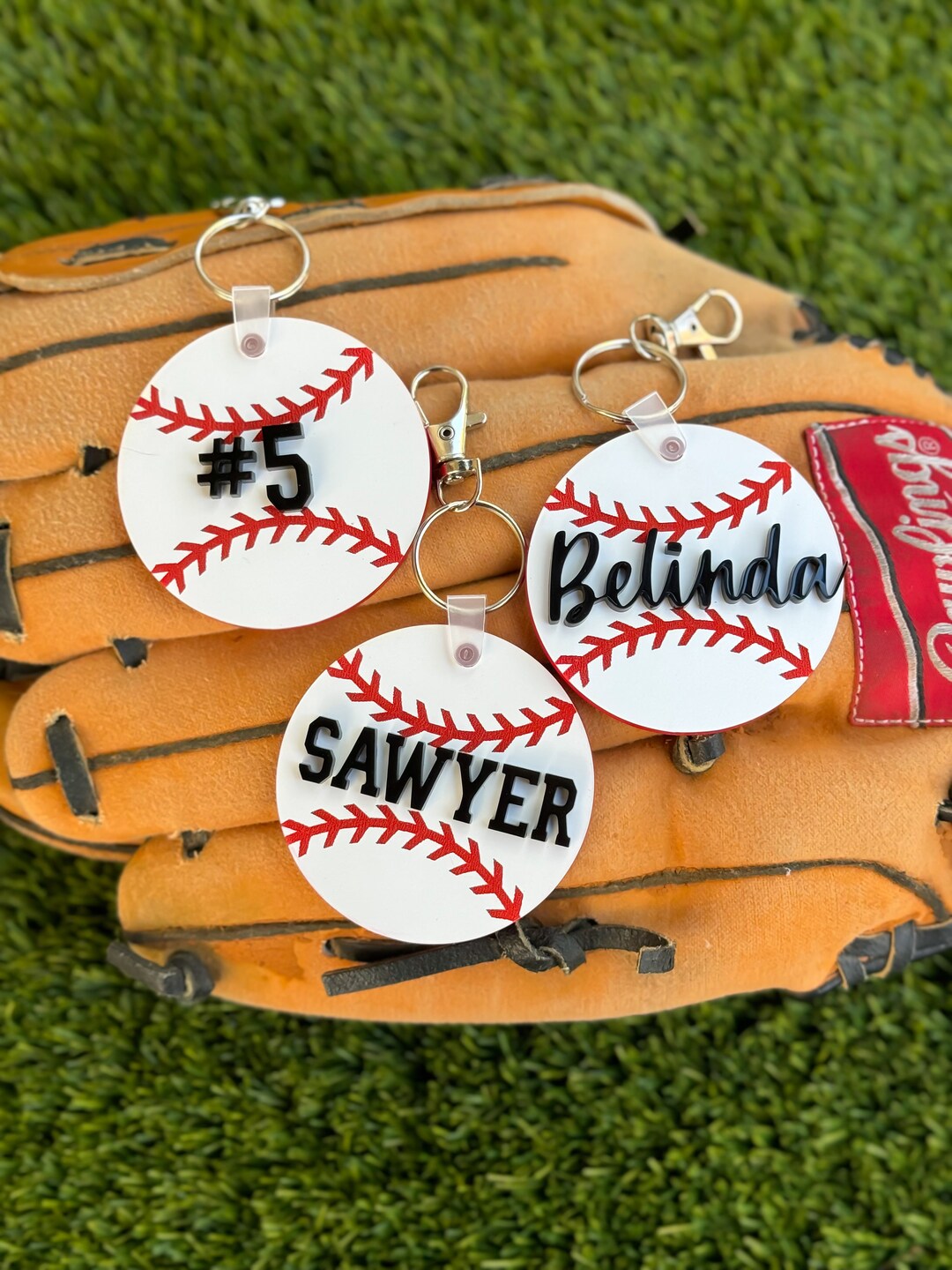 Baseball Bagtag Keychain Acrylic Backpack Name Tag Baseball is Life ...