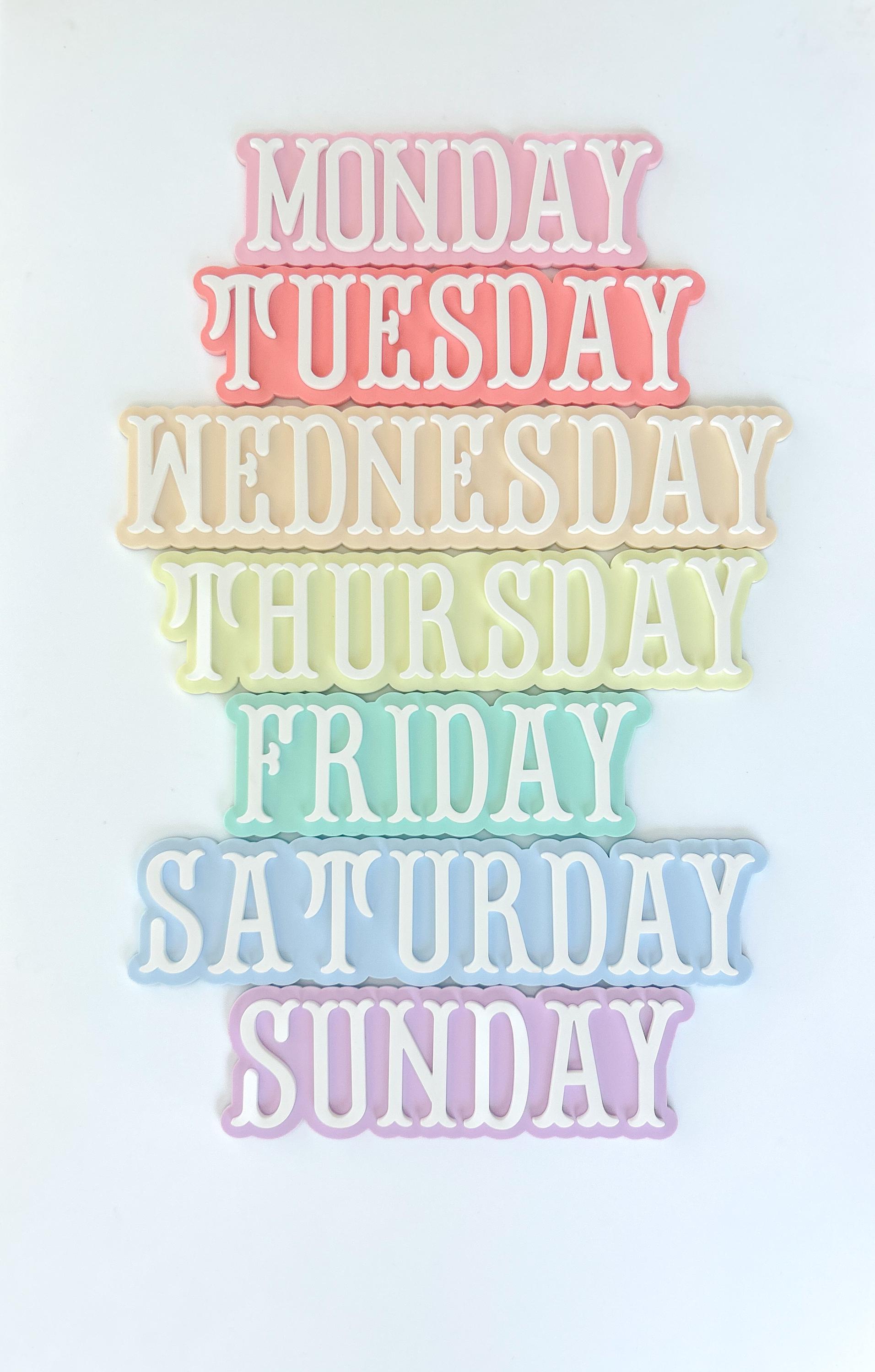 Days of the Week Magnet Office Decor Classroom Organizer Day Planner ...