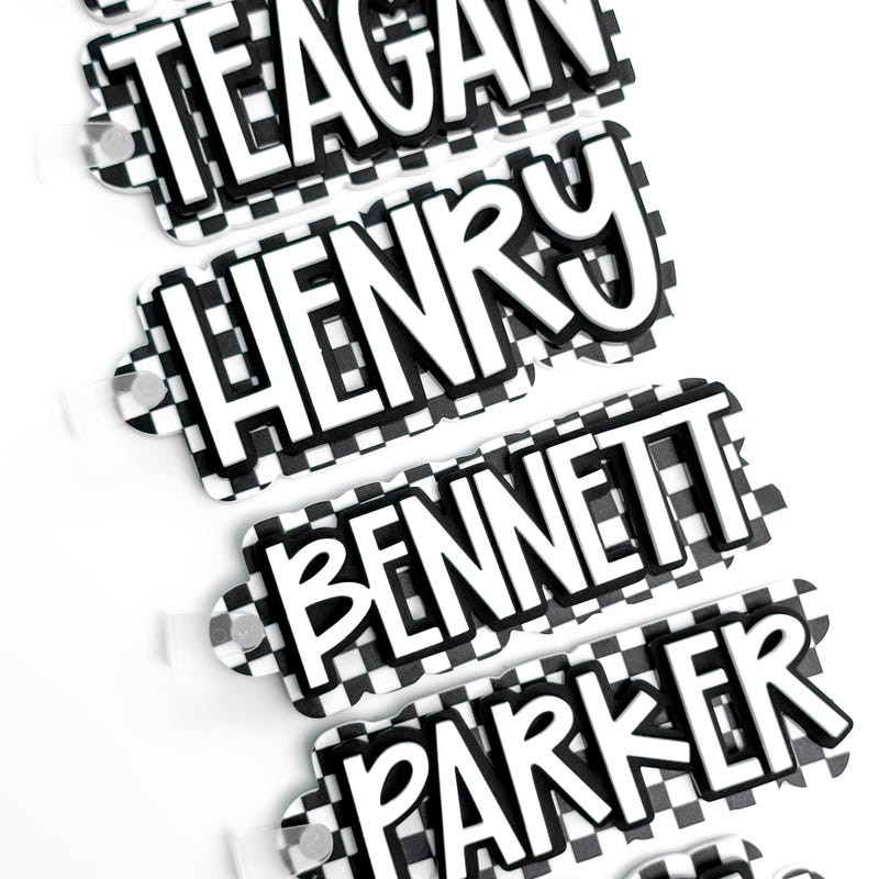 Name Key Chain Checkered - Etsy