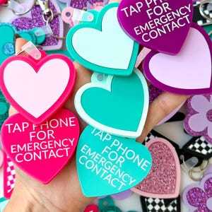 NFC Tag Emergency Contact for Kids and Adults Backpack Tag Acrylic ...