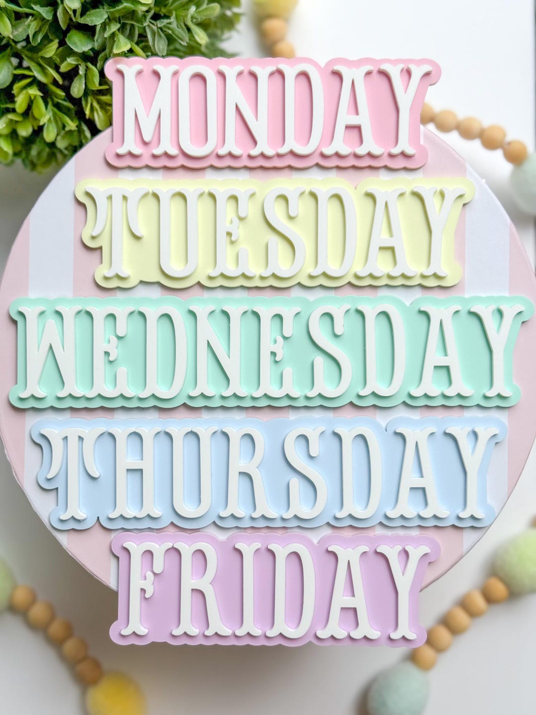 Days of the Week Magnet Office Decor Classroom Organizer Day Planner ...