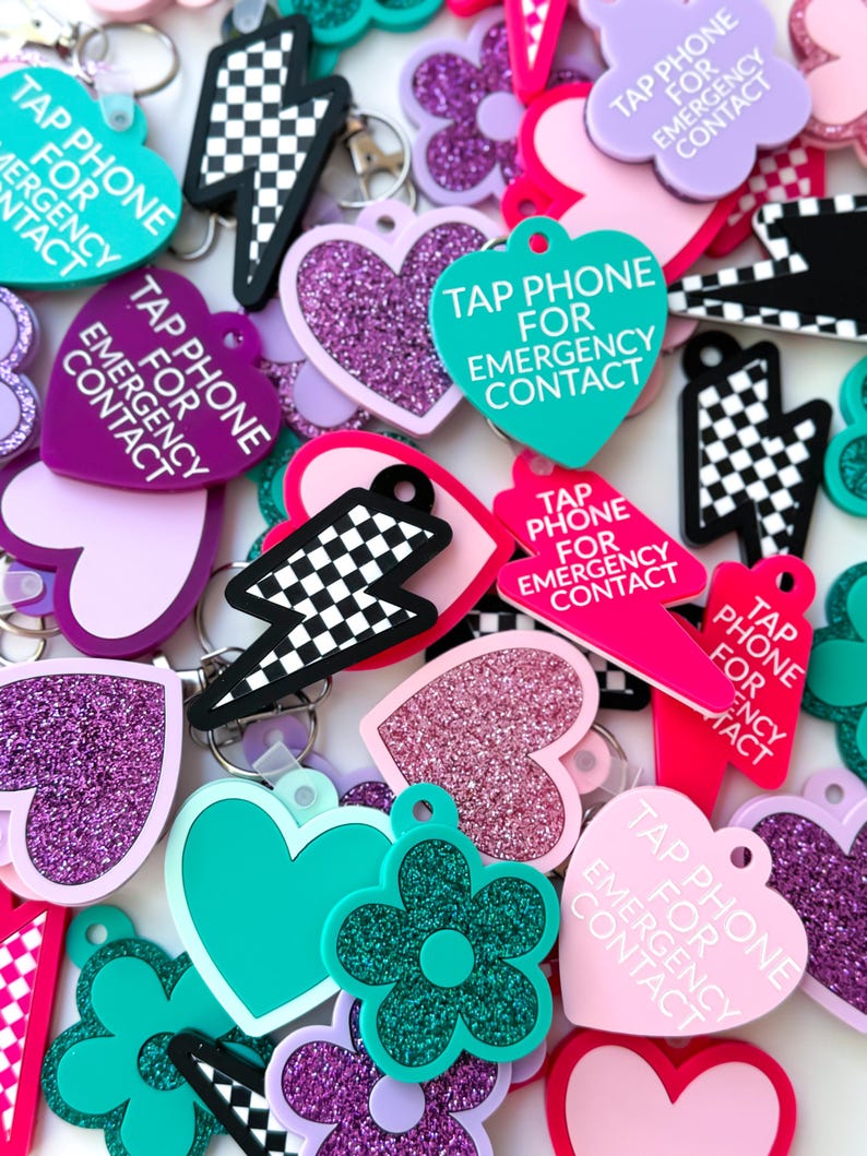 NFC Tag Emergency Contact for Kids and Adults Backpack Tag Acrylic ...