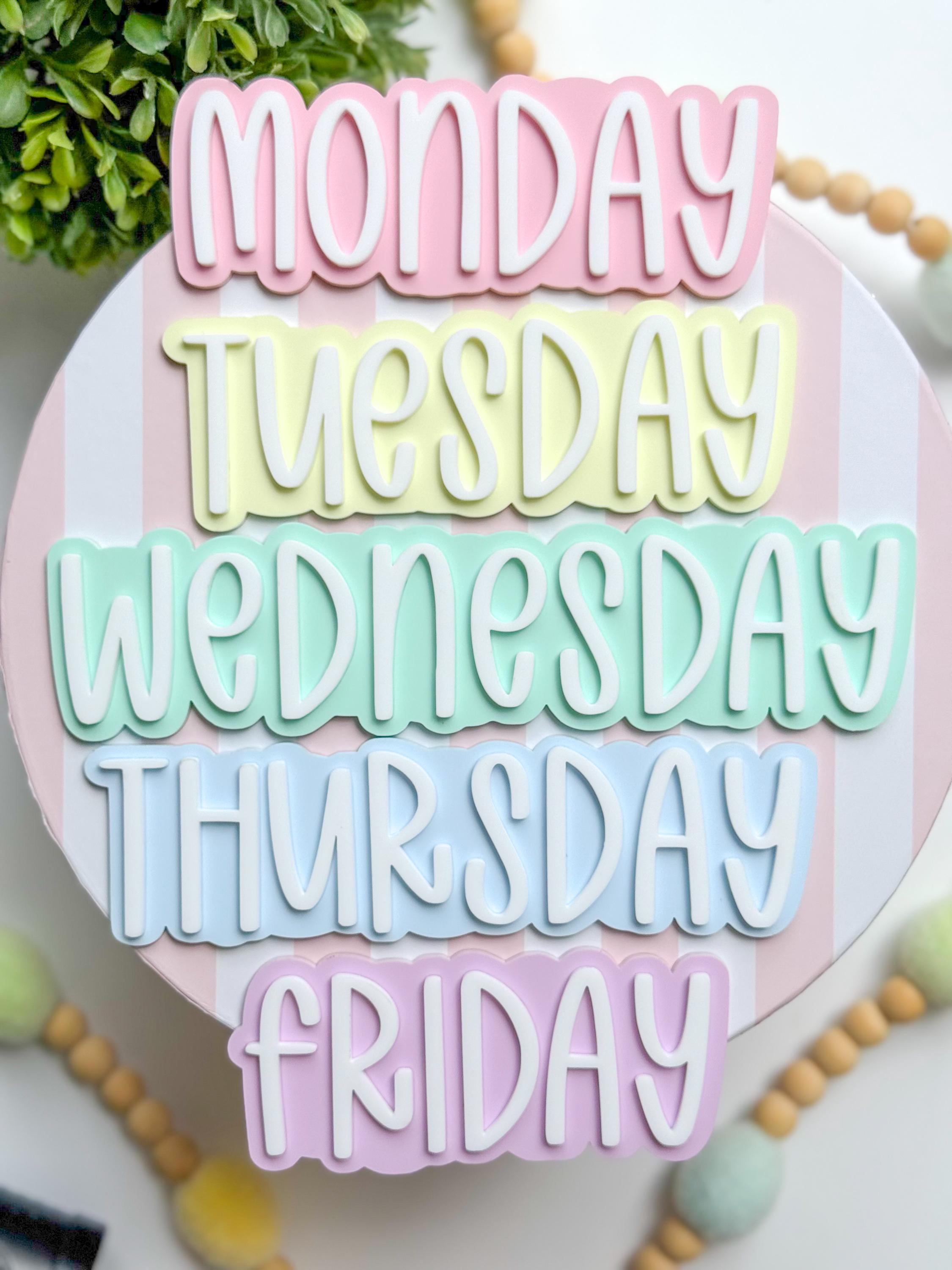 Days of the Week Magnet Office Decor Classroom Organizer Day Planner ...