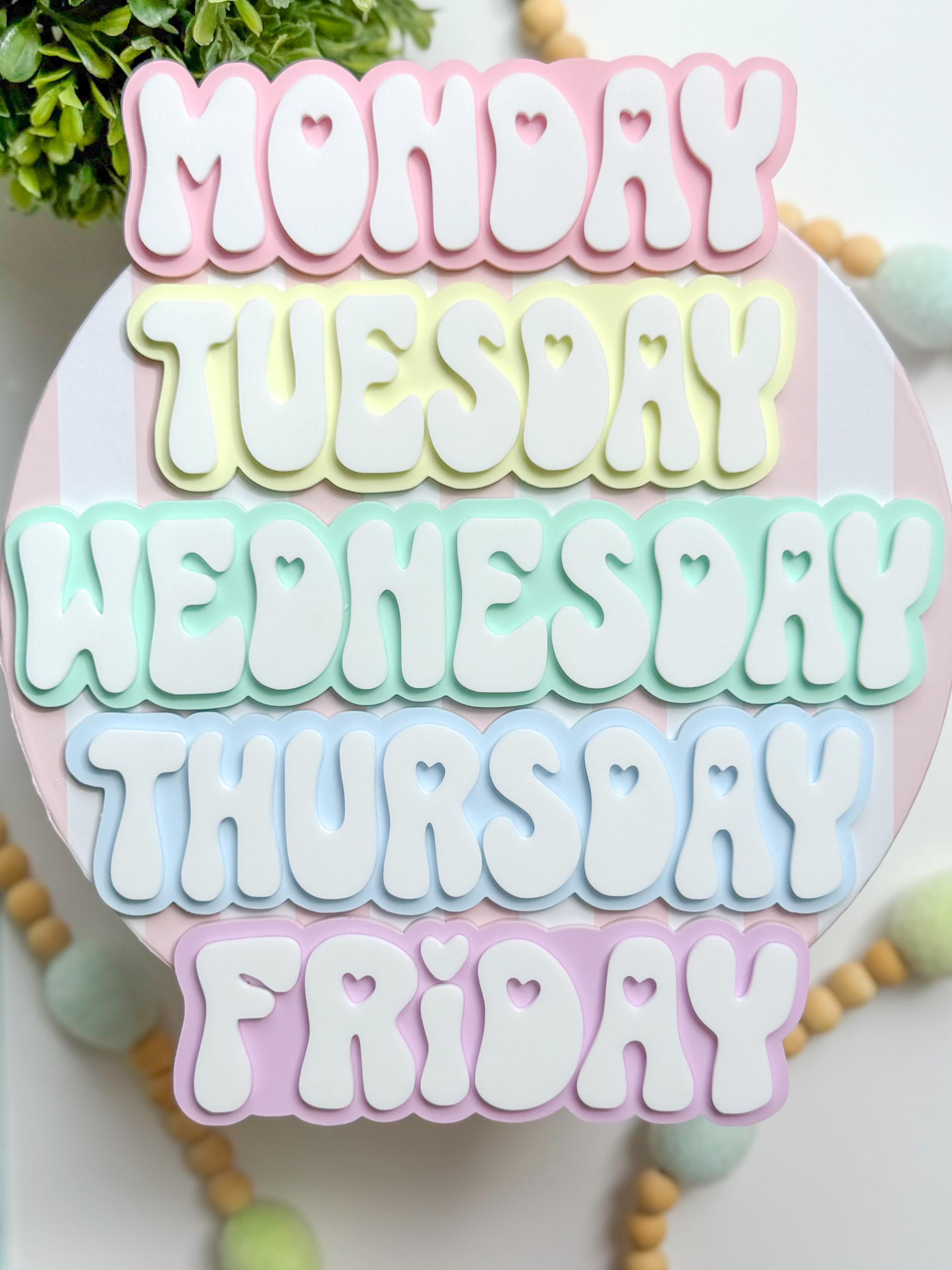 Days of the Week Magnet Office Decor Classroom Organizer Day Planner ...