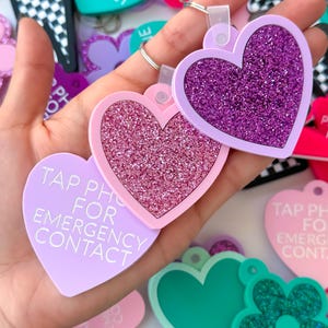 NFC Tag Emergency Contact for Kids and Adults Backpack Tag Acrylic ...