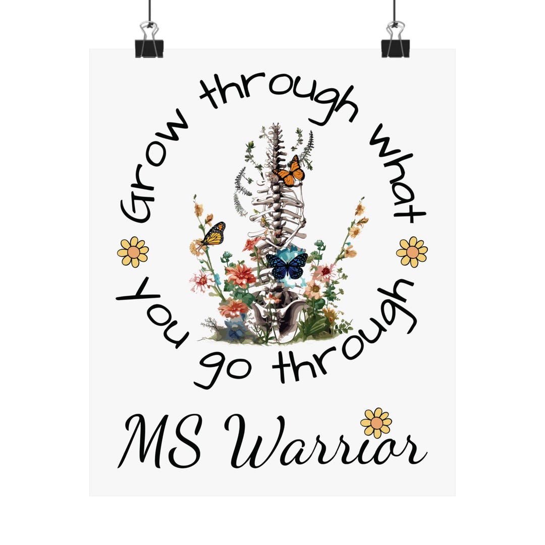Inspirational MS Warrior Poster, Motivational Wall Art, MS Awareness ...