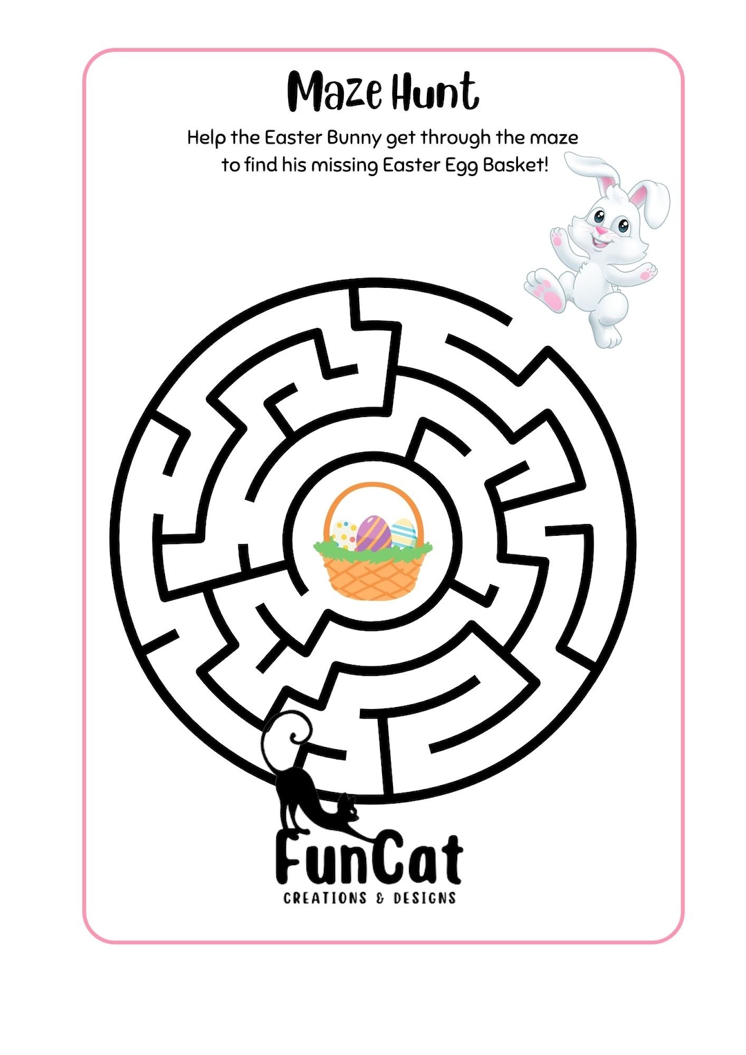 Maze Hunt Easter Bunny Adventure Digital Download Activity Sheet - Etsy