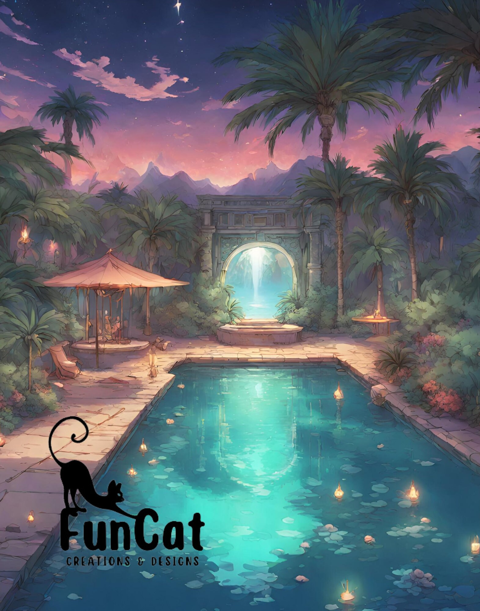 Enchanted Twilight Oasis Digital Art Download - Etsy