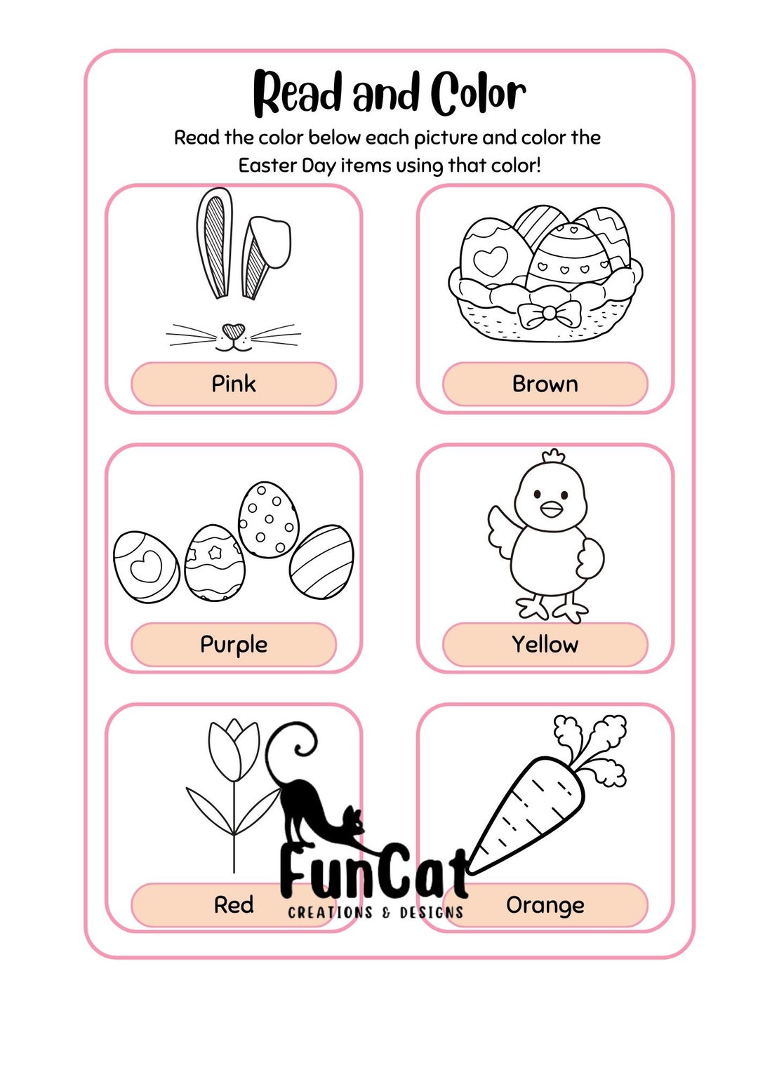 Read and Color - Easter Themed - Digital Download Activity Sheet - Etsy