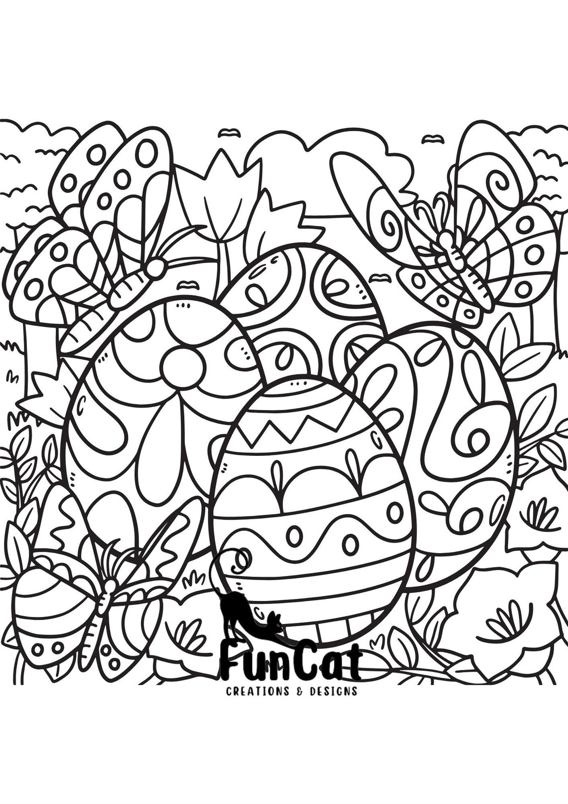 Easter Egg Bonanza Coloring Page Instant Digital Download - Etsy