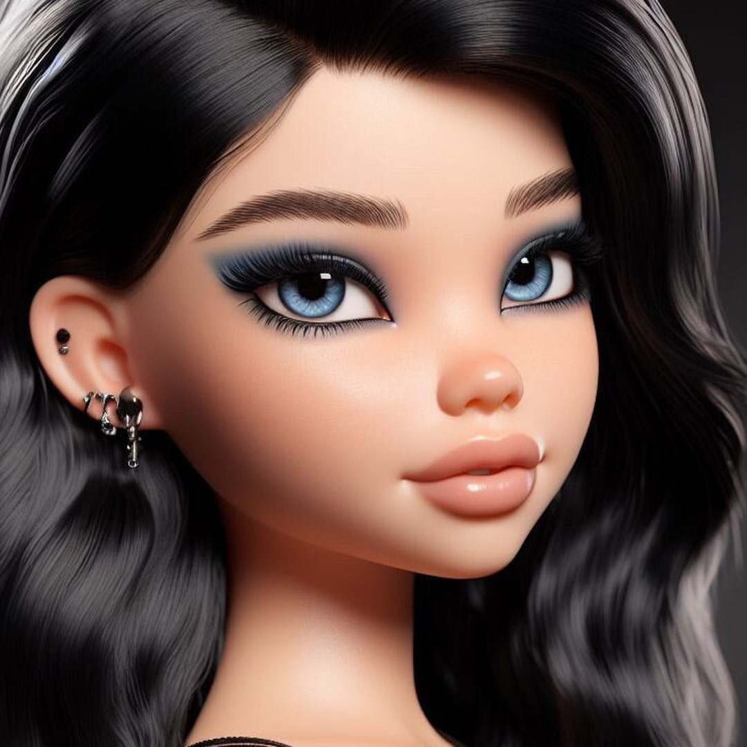 Unique: Beautiful Girl With Bright Blue Eyes, Raven Hair and Light Skin ...