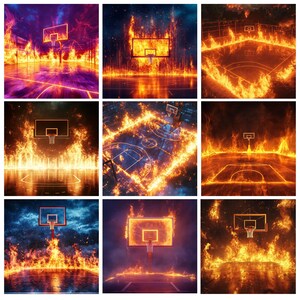 100+ Fiery Basketball Backgrounds for Sports Photoshoots, Digital ...
