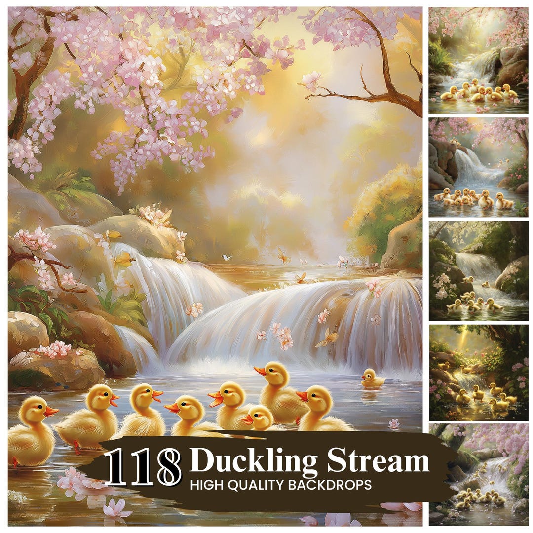 100+ Spring Duckling Stream Digital Backdrop, Stream Backgrounds, River ...