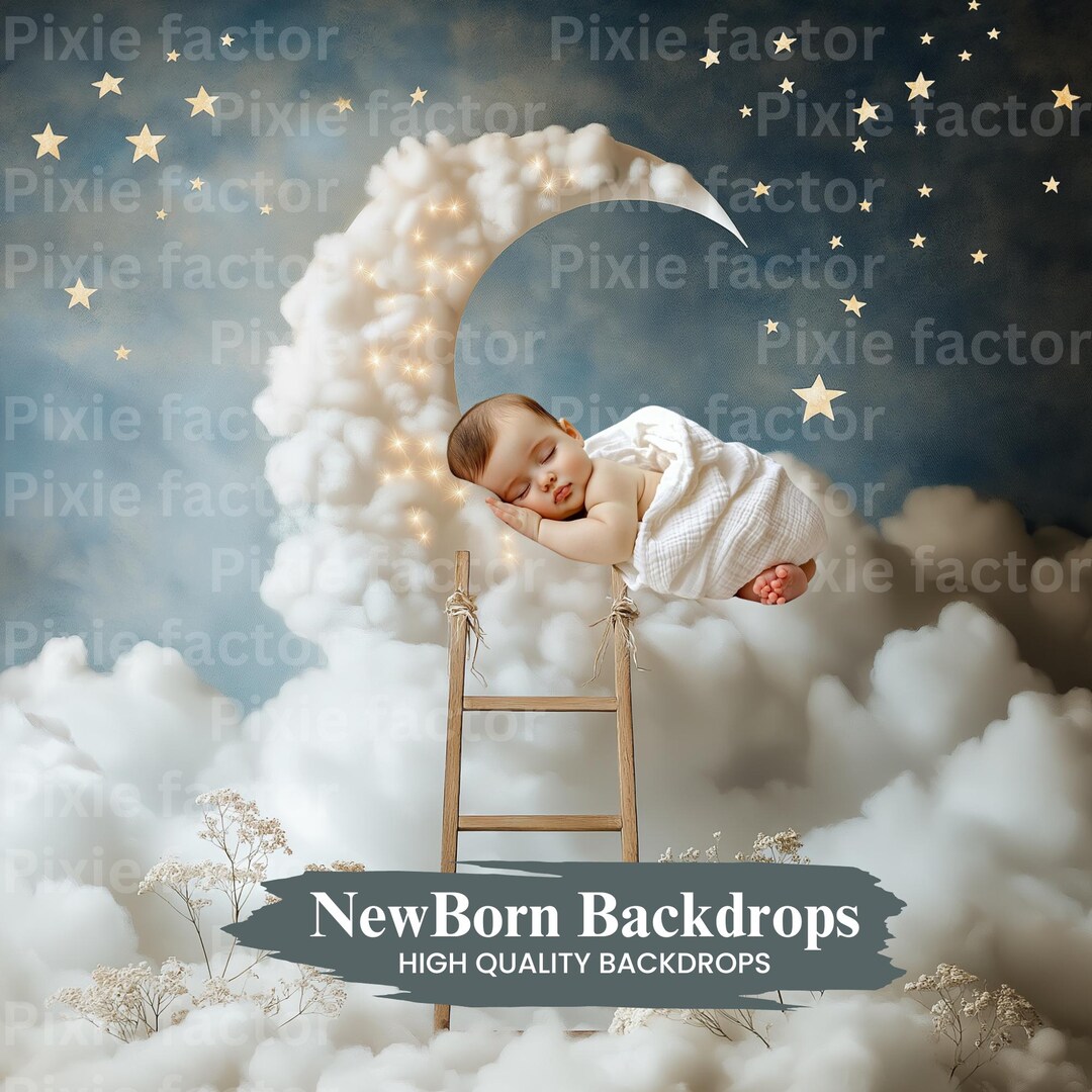Newborn Digital Backdrop, Twinkle Star Lights, Newborn Baby Photoshoot ...