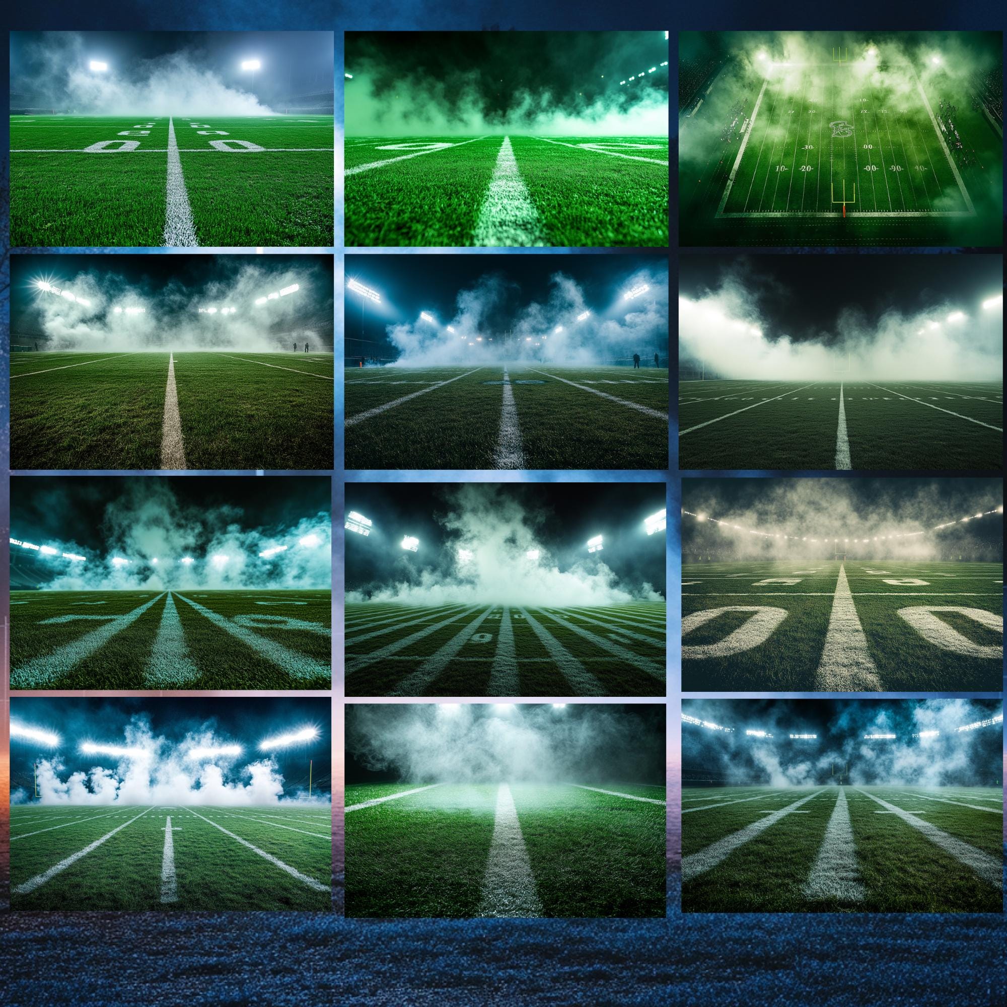 100 Football Field Backdrop Bundle, Digital Backdrops for Sports ...