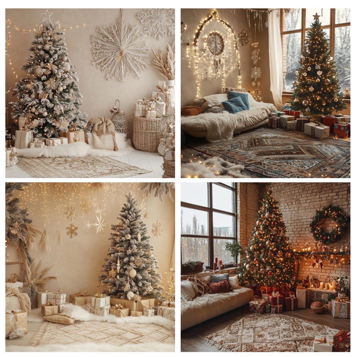 55+ Boho Christmas Studio Backdrop Overlays for Composite Photography ...