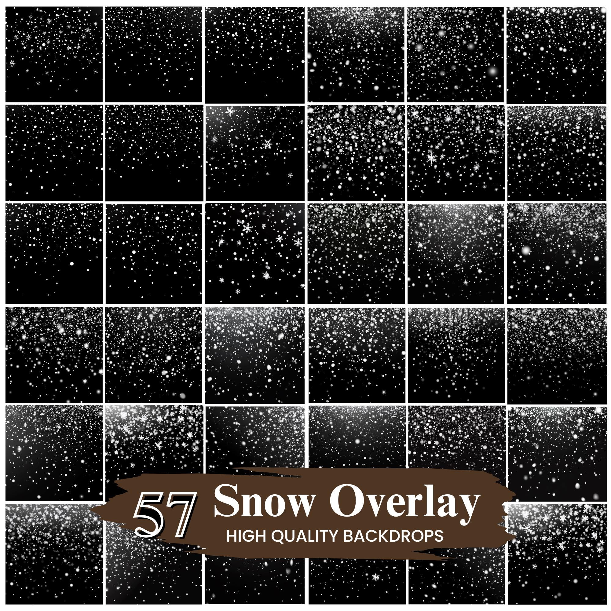 50+ Realistic Snow Digital Overlay, Falling Snow Overlay, Snow Filter ...