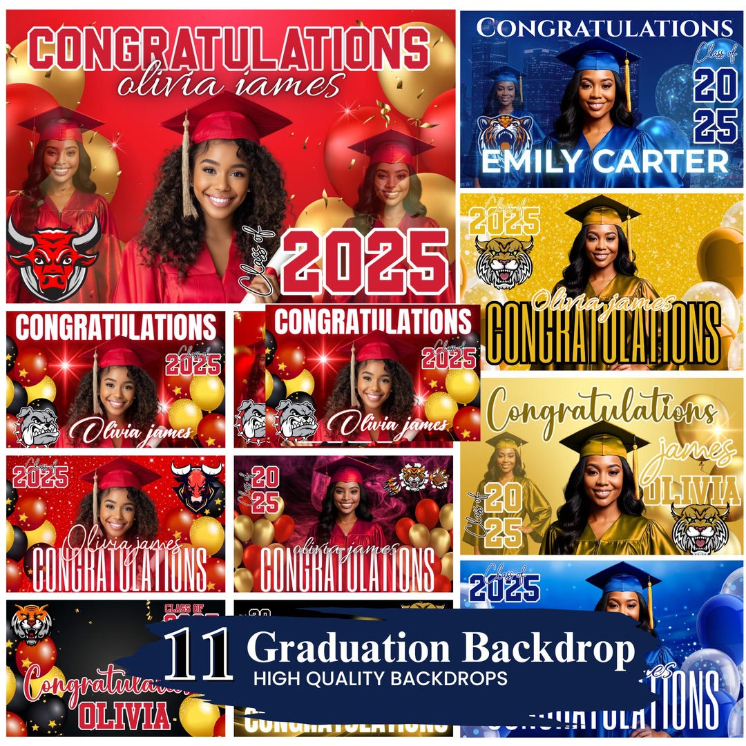 Graduation Digital Backdrop, Editable Graduate Backdrop, Canva Grad ...