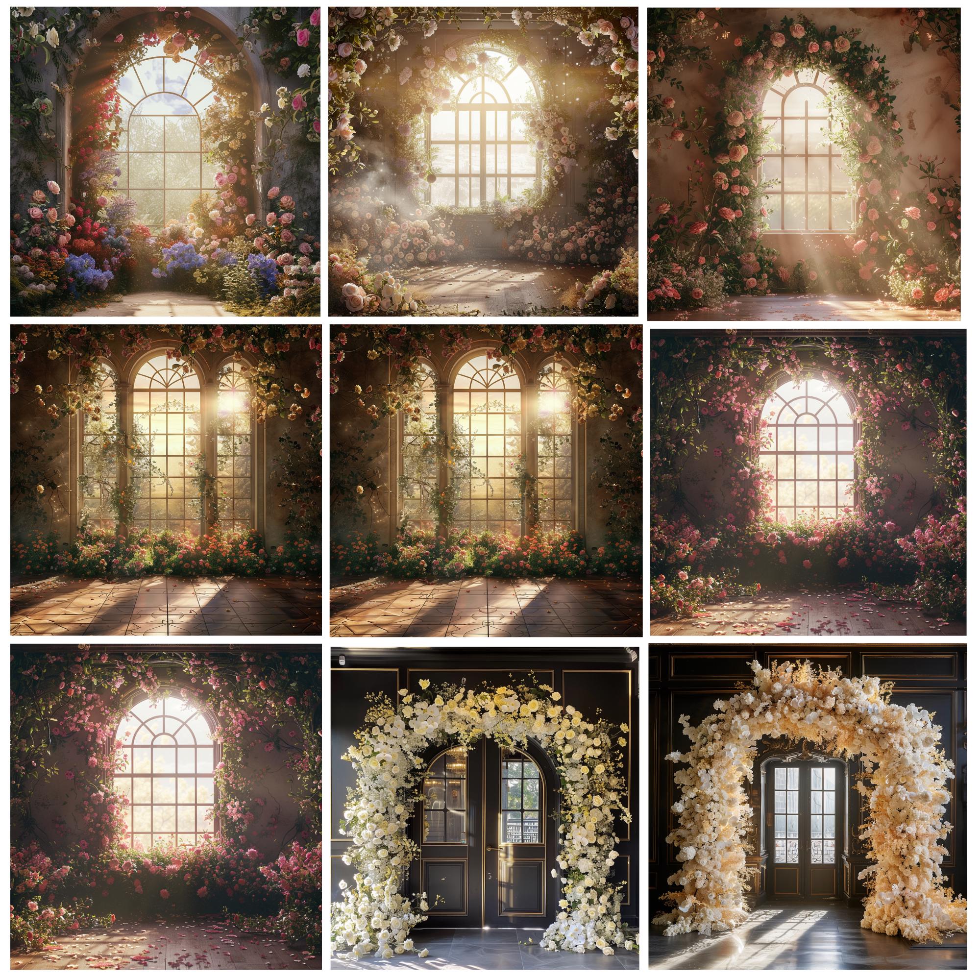 71 Floral Maternity Digital Backdrop, Flower Old Castle Backdrop Floral ...