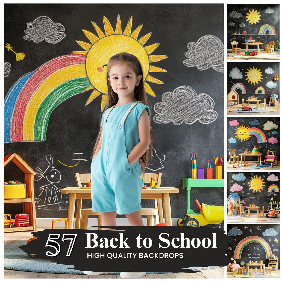 30+ Back to School Chalkboard Backdrops, 1st Day of School, Photo ...