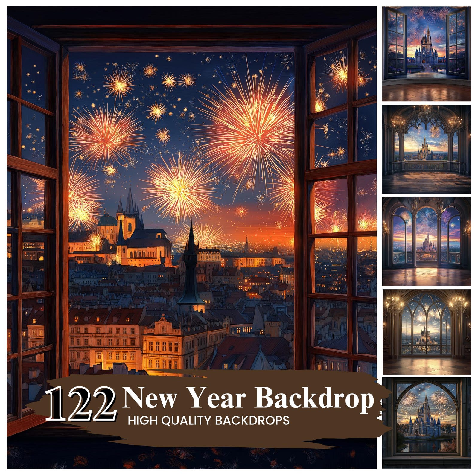 100+ New Year Backdrops, Window Backdrop, Happy New Years Digital ...